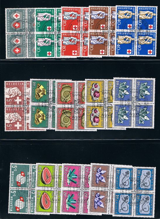 Pro Patria Viererblock 1957-1959 off.ET Stempel ! Ab Fr.1! (Gebraucht) in Seedorf für CHF 5 ...