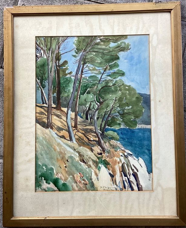 Theophil PREISWERK (1846-1919) Grosse Küsten Szene Aquarell | Kaufen ...