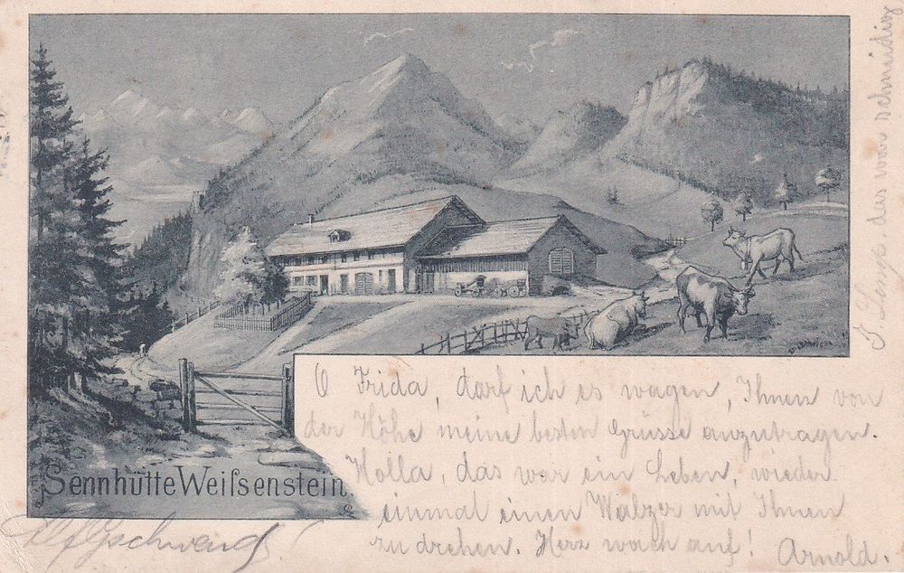 Weissenstein SO - Sennhütte (Doppel-Balkenstempel) um 1899 (Gebraucht) in Niedergesteln für CHF ...