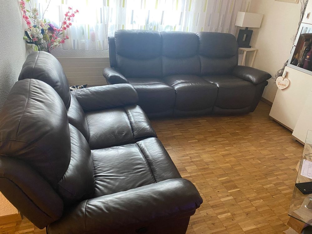 Ledersofa 3er + 2er Polstergruppe | Kaufen auf Ricardo