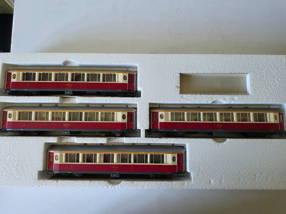 BEMO 4 Stück Salonwagen RhB, ex Pullmanwagen CIWL (Neu und ...