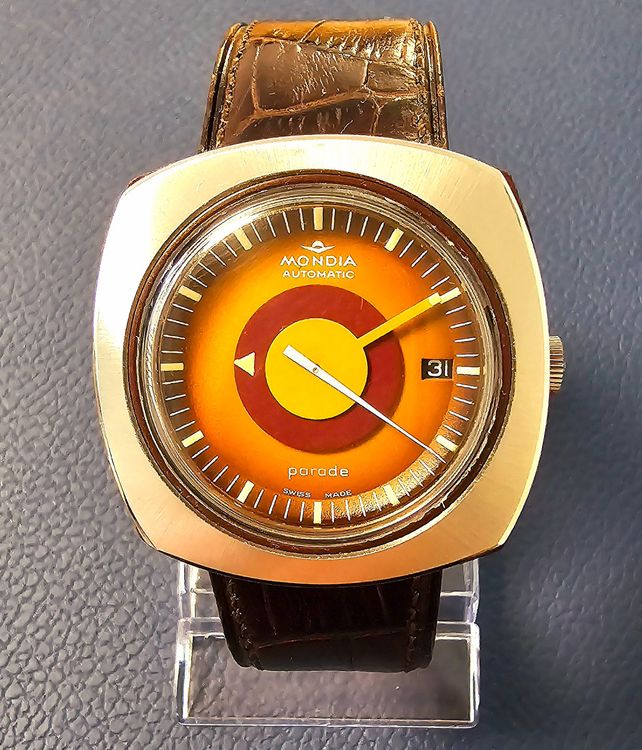 MONDIA PARADE AUTOMATIC DATE HERREN UHR MEGA RAR ORANGE (Gebraucht) in ...