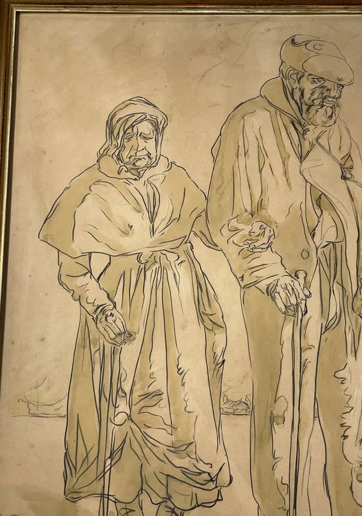 Pierre Eugene Vibert (1875-1937) grosses Aquarell (Gebraucht) in Root ...