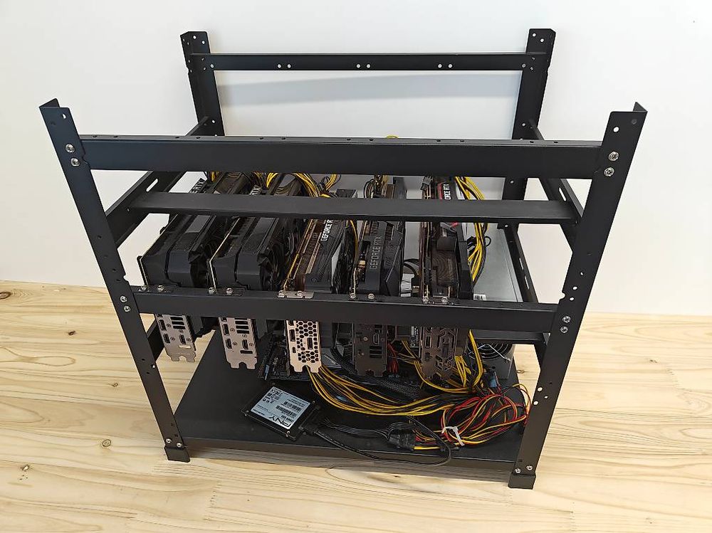 Crypto Mining Rig PC mit 2x RTX 3080, 3x RTX 2080 Ti Karten (Gebraucht ...