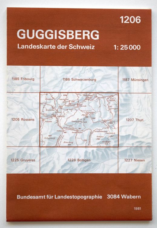 Landkarte Guggisberg 1:25'000 Landeskarte der Schweiz 1206 (Gebraucht) in Dulliken für CHF 4 ...
