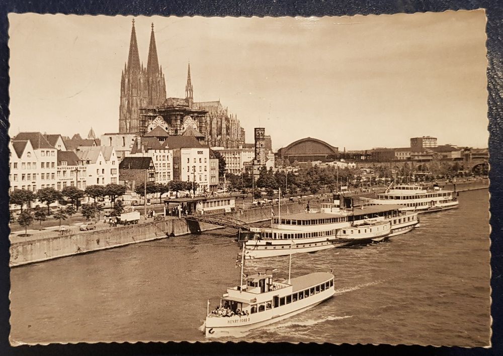 Köln am Rhein - Rheinufer mit Dom 1963 (Gebraucht) in Melchnau für CHF ...