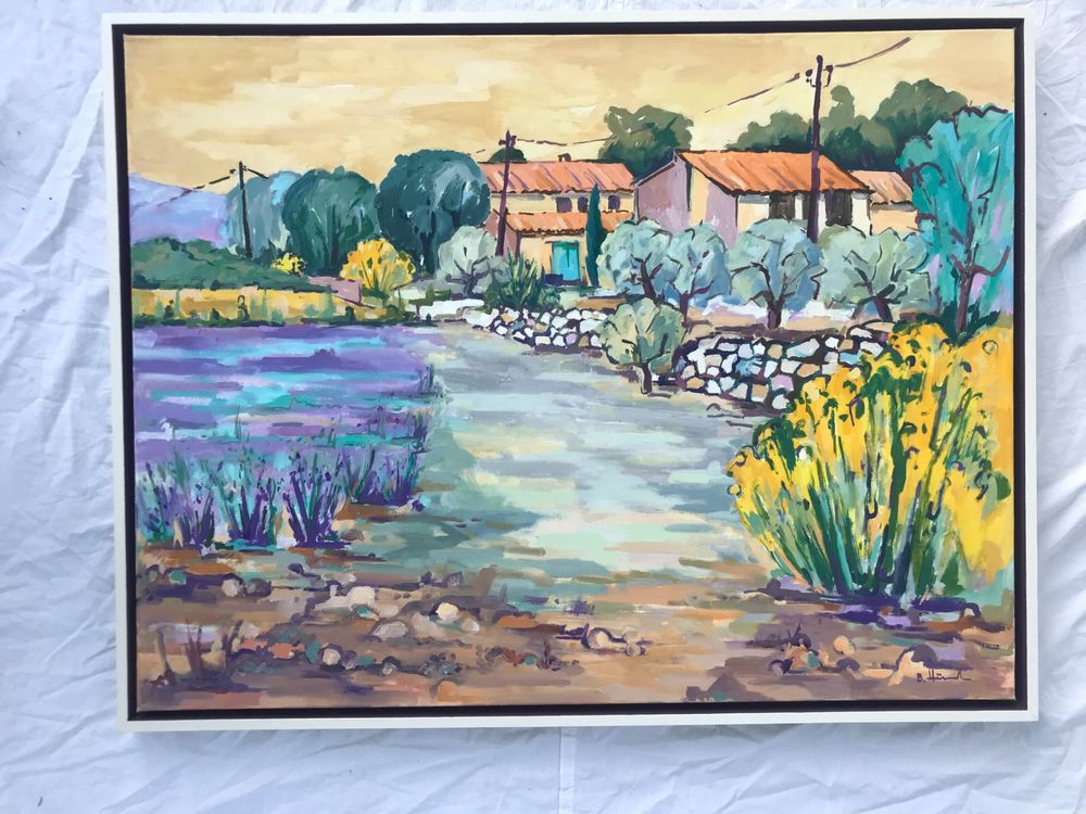 Häusergruppe oh. Lioux (Provence), Oel, 80x61, 2011, gerahmt (Gebraucht ...