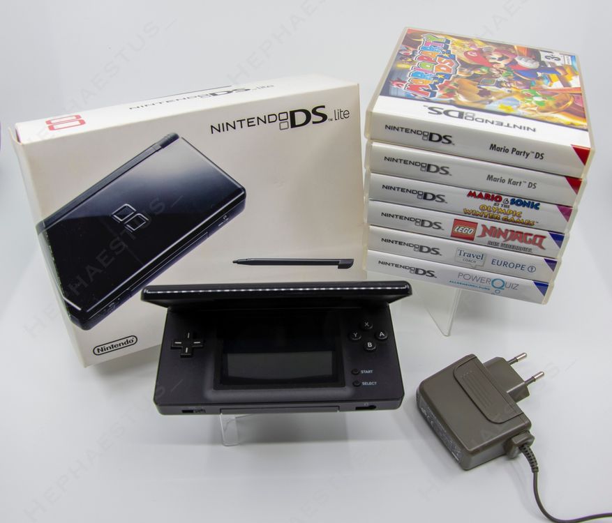 Nintendo DS Lite Schwarz + 6 Spiele (Mario-Set) + OVP (Gebraucht) in ...