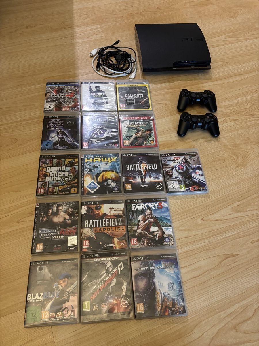 PlayStation 3 bundle with 2 controllers and 16 games! (Gebraucht) in Samstagern für CHF 1 – mit ...