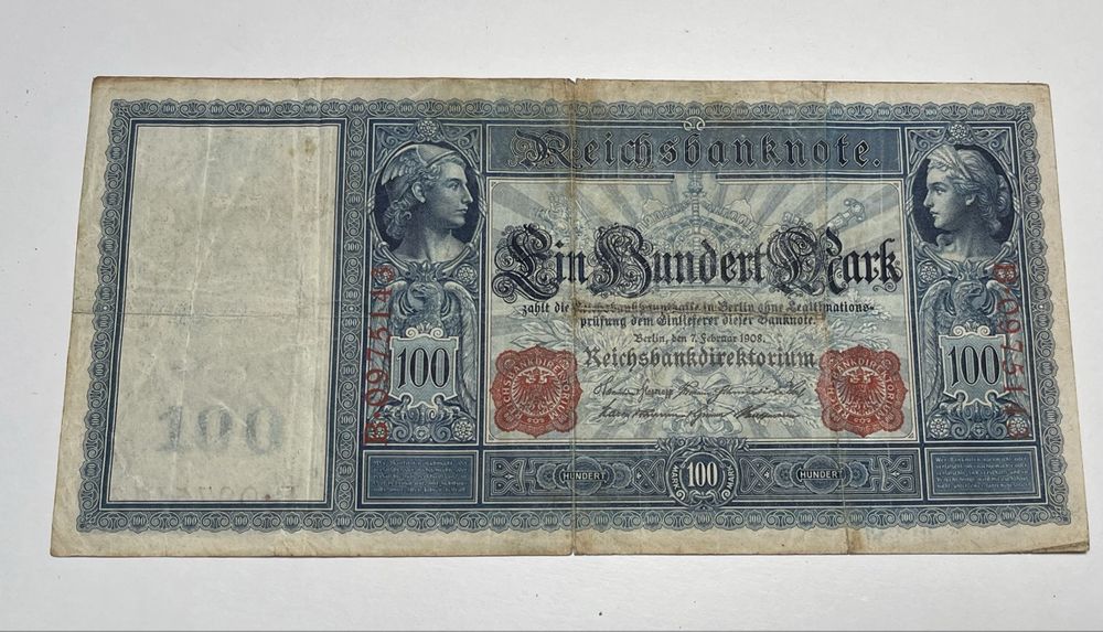 Billet Allemagne 100 Mark 1907 B-0975143 Reichsbanknote | Kaufen auf ...