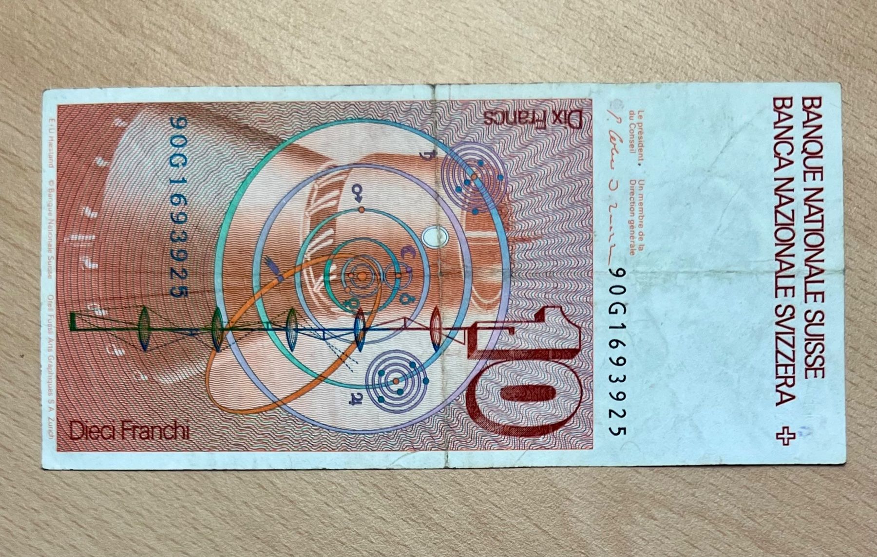 Banknote 10 Franken Schweiz Serie 6 Leonard Euler (Gebraucht) in Vaduz ...