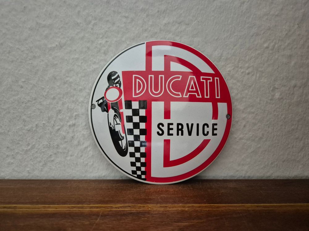 Emailschild Ducati Service Logo Emaille Schild Reklame Retro (Neu ...