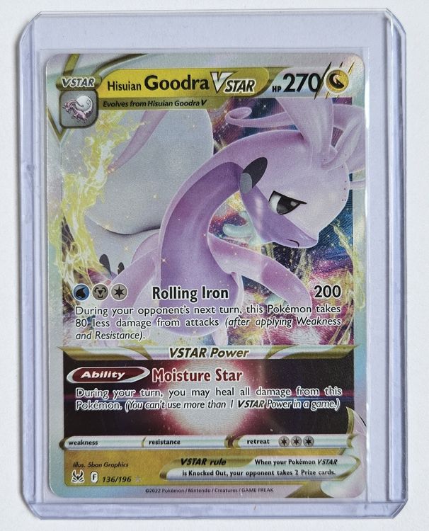 Pokemon Card - Hisuian Goodra VSTAR - 136/196 Ultra Rare (Neu (gemäss ...