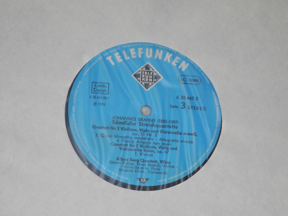 BRAHMS: ALLE STREICHQUARTETTE – ALBAN BERG QUARTETT- TELEFUN (Neu ...