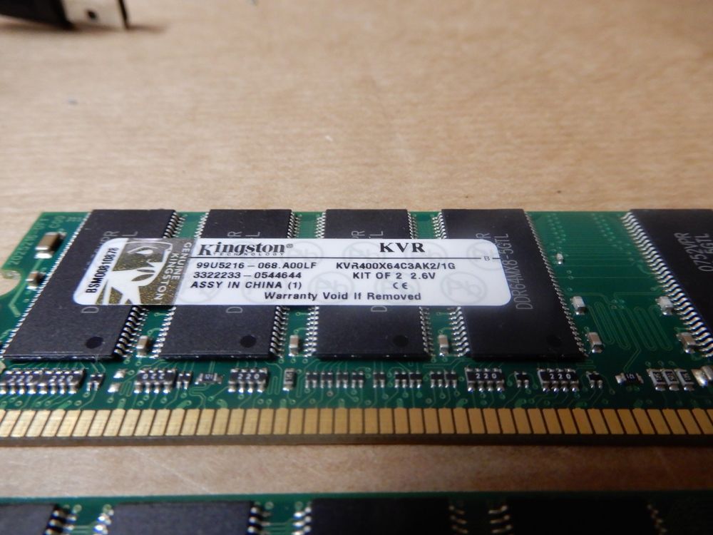 Kingston RAM 2x 512MB DDR 400MHz PC3200 Arbeitsspeicher (Gebraucht) in ...