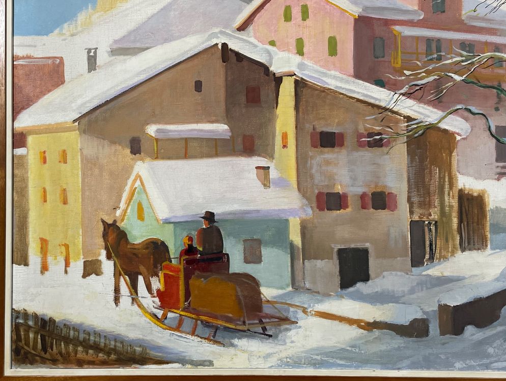 Paul Wyss (1897-1984) grosses Gemälde St. Moritz (Gebraucht) in Root für CHF 300 – mit Lieferung ...
