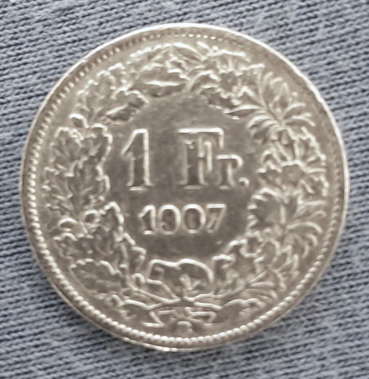 1 Franken 1907 uralte sehr rare Silbermünze ab nur 1 Fr !!! (Gebraucht) in Camignolo für CHF 3.2 ...