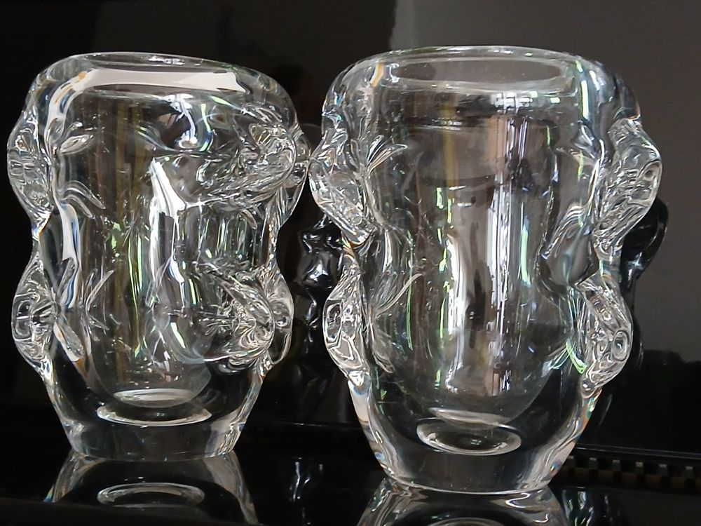 1 Paar hohe und schwere Kristallvasen Val St-Lambert 60er (Gebraucht ...