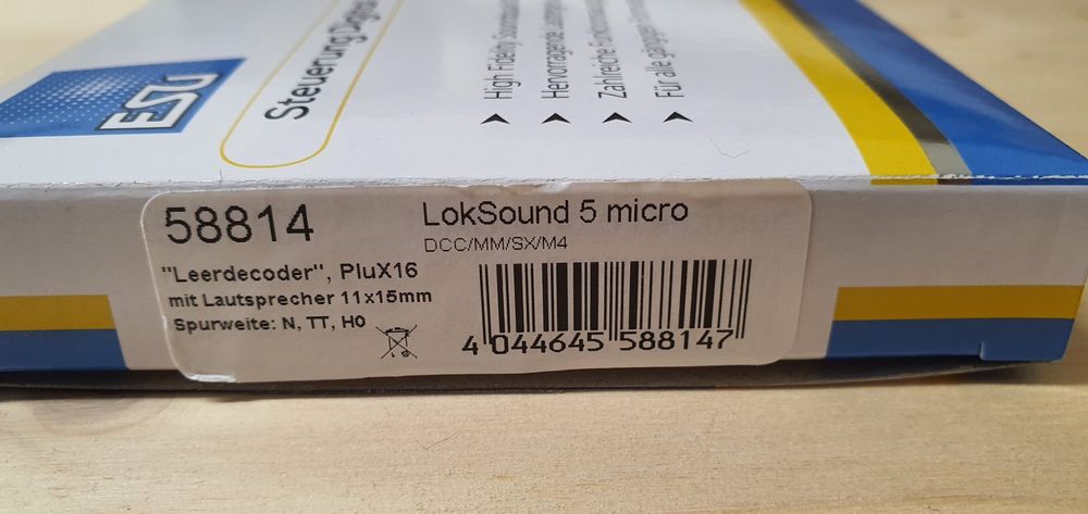 ESU 58814 - LokSound 5 micro PluX16 "Leerdecoder" | Kaufen auf Ricardo