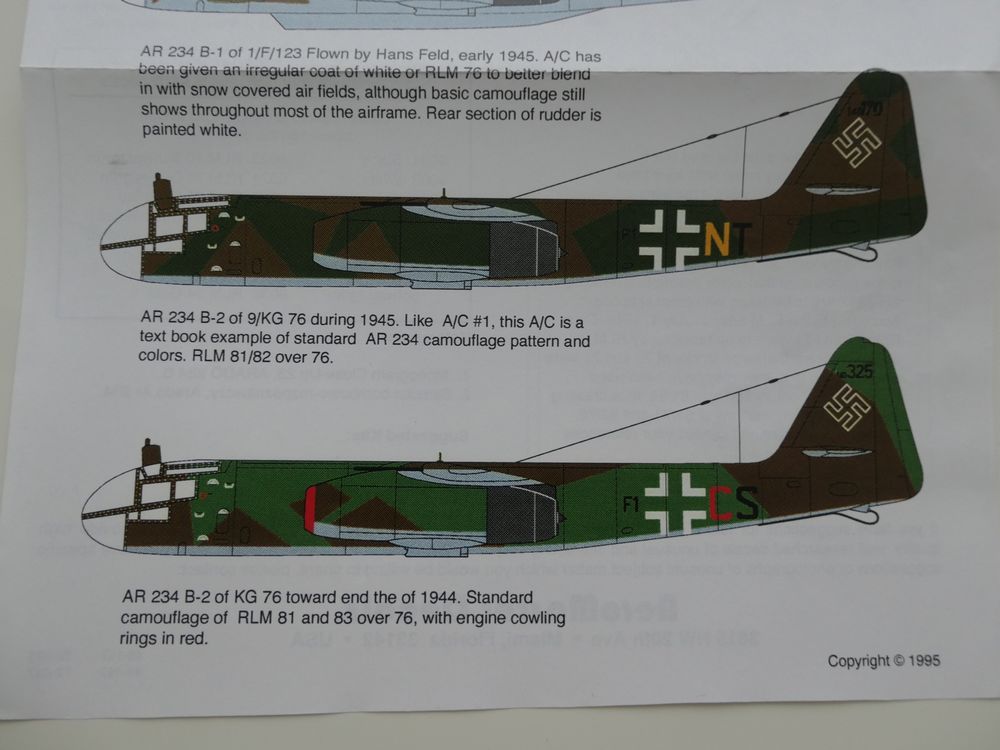 1/72 Arado 234-B Blitz Bomber - 4 Versionen 1944-45 (Gebraucht) in für ...