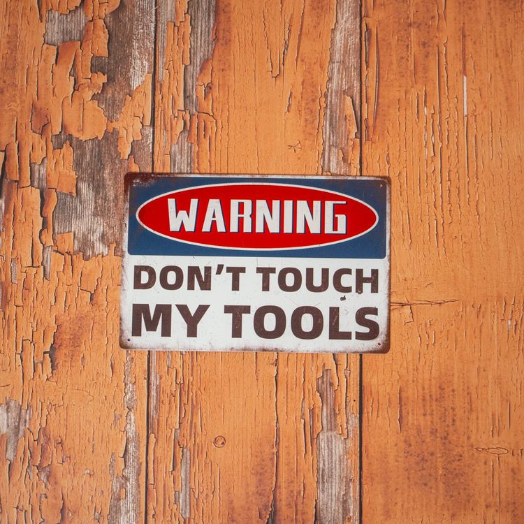 Warning Don't Touch My Tools Schild Blechschild | Kaufen auf Ricardo