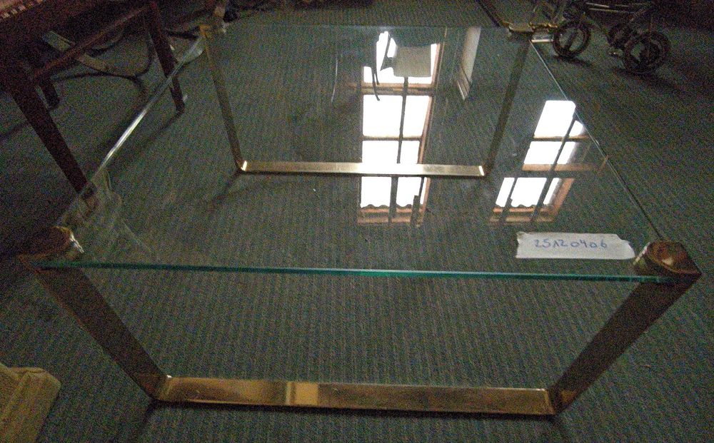 Salontisch viereckig, Gestell Messing massiv (Gebraucht) in ...