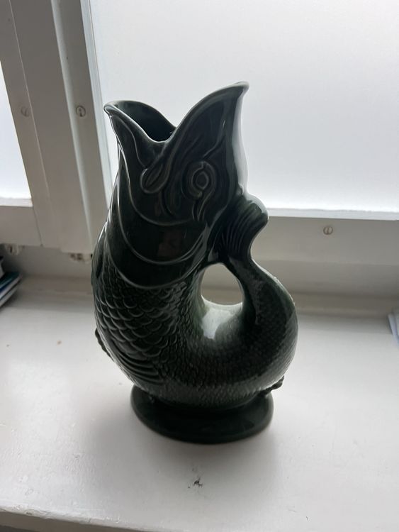 Gluckigluck Ceramic Fish Jug/Vase in Sage Green (Like new) (Gebraucht ...