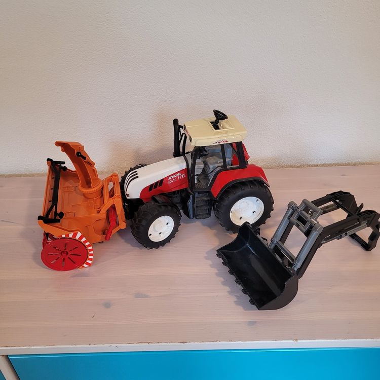Bruder traktor steyer CVT 170 frontlader und schneefräse (Gebraucht) in ...