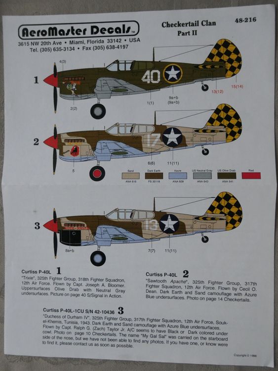 1/48 Curtiss P-40L Warhawk - Checkertail Clan - Nordafrika | Kaufen auf ...