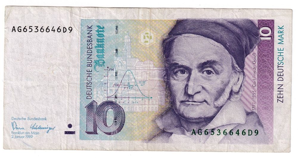 Banknote Deutschland 10 Mark 1989 (Gebraucht) in Neuchâtel für CHF 3.5 ...