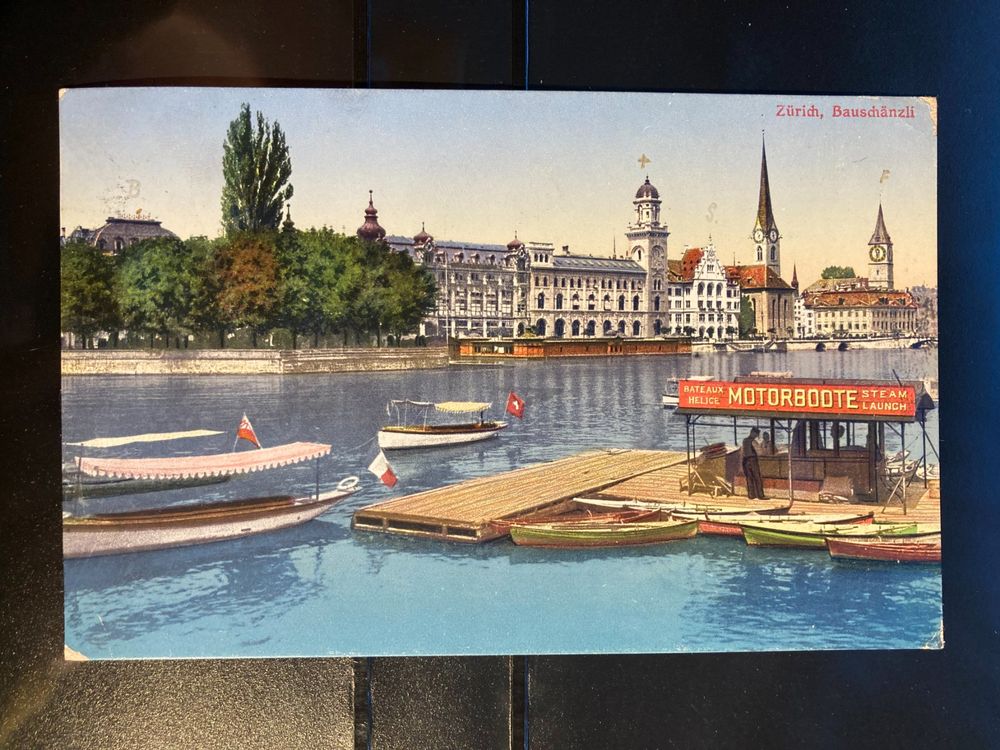 Schweiz 1919 AK Zürich Limmat Bauschänzli Bootsverleih (Gebraucht) in ...