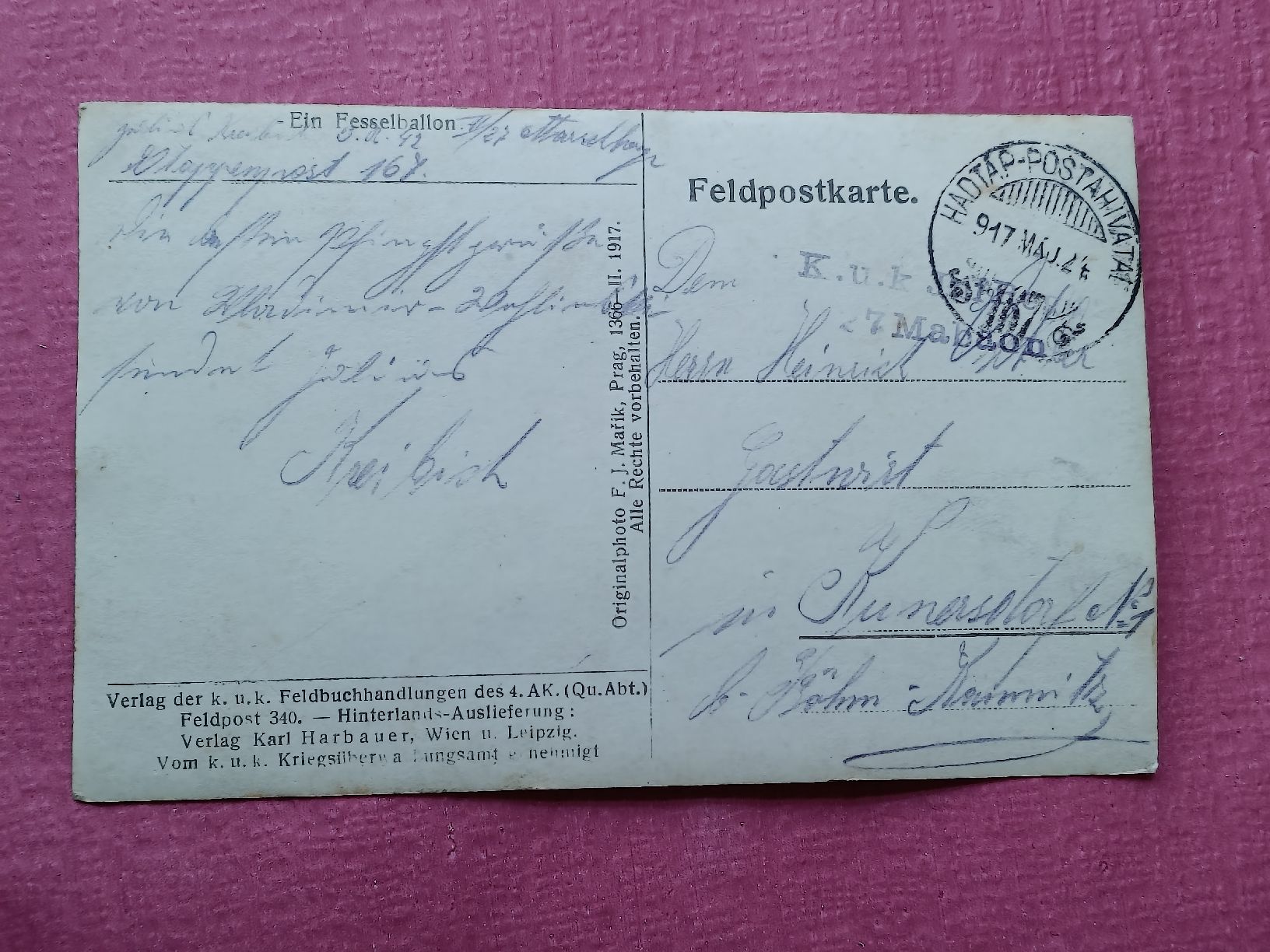 Echt Photo Karte / Ein Fessel Ballon Gelaufen Feldpost 1924 (Gebraucht ...