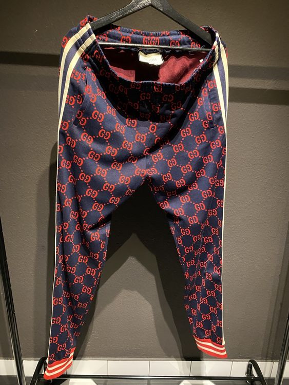 Gucci GG Track Pants Monogram Blue Red Size XL (Neu (gemäss ...