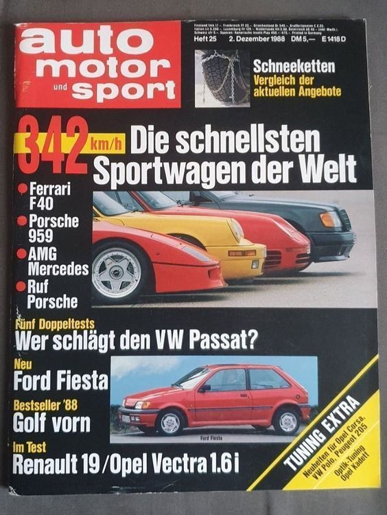 AMS 25/88 BMW M3 M5 Ferrari F40 959 AMG 205 GTi Polo G40 xb (Usato) a ...