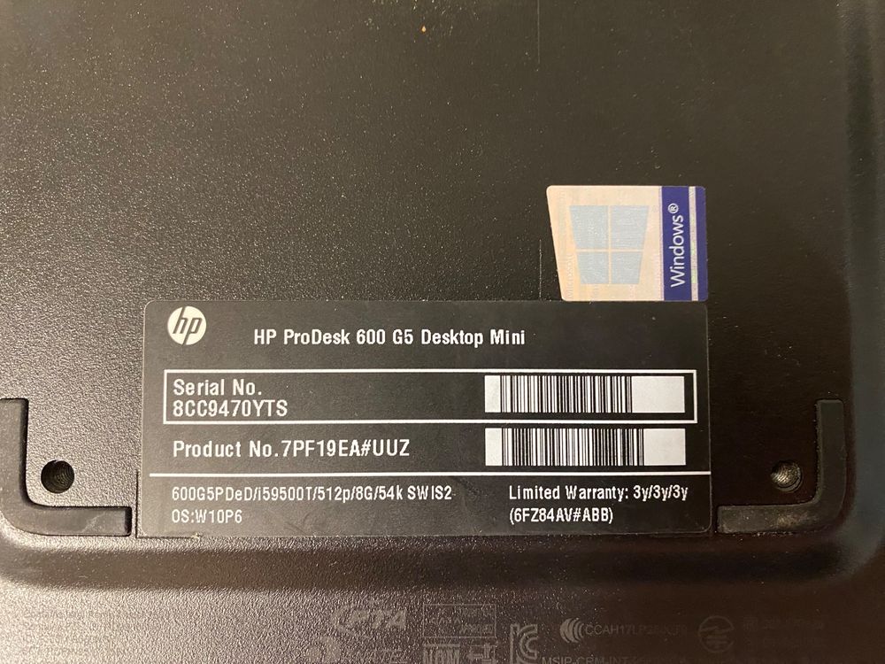 HP ProDesk 600 G5 Desktop Mini (Gebraucht) in Widnau für CHF 250 – mit ...