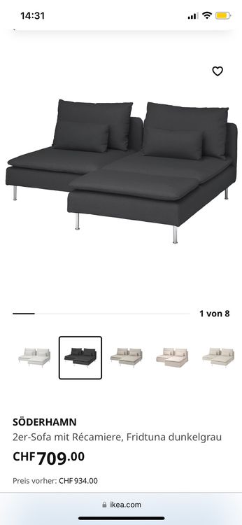 IKEA Söderhamn 2er-Sofa (Gebraucht) in Basel für CHF 400 – nur Abholung auf Ricardo kaufen