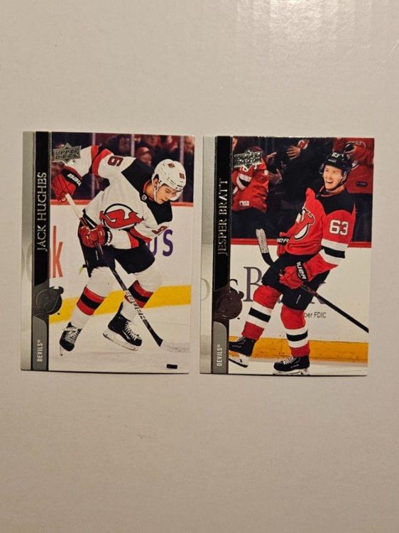 2 NHL Sammelkarten Jack Hughes&Jesper Bratt New Jersey 2021 (Neu ...
