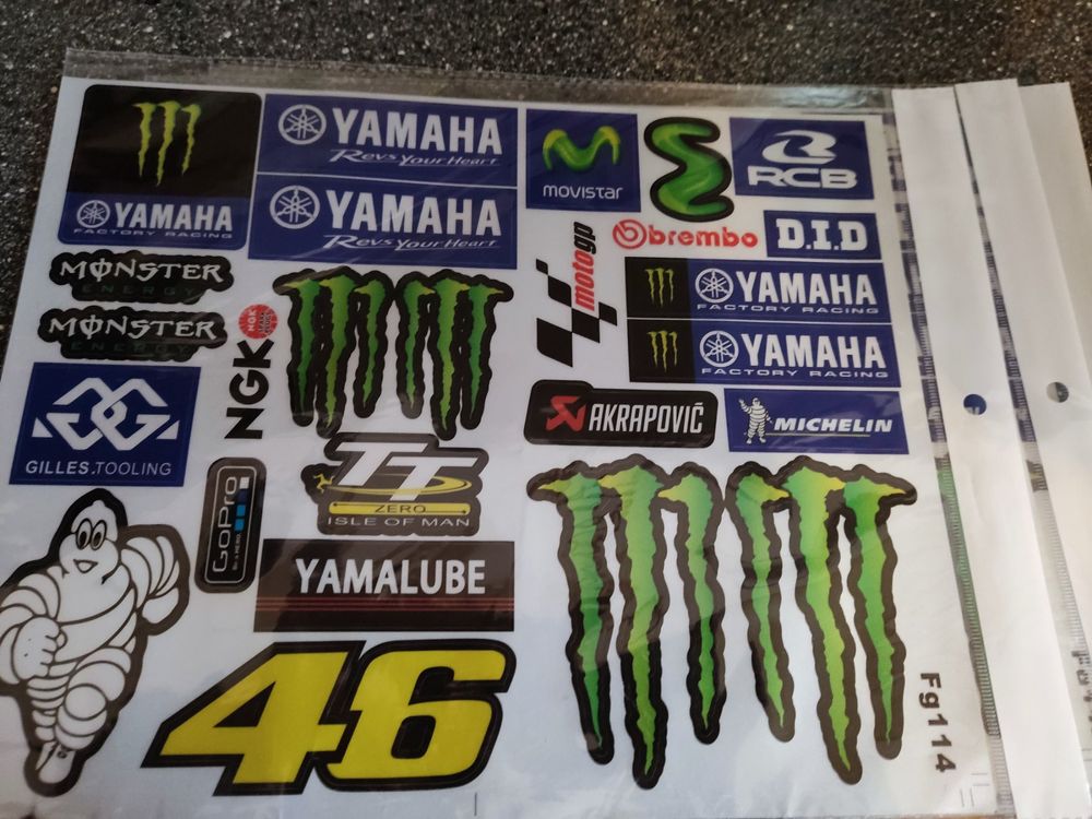 Motorrad Aufkleber Dekor Yamaha,Monster Energy VR46 (Neu und ...