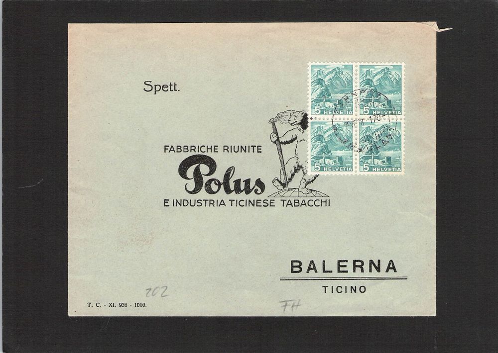 Balerna TI,Polus Tabacchi Ticinese,Rückseite Vignette Polus! | Kaufen ...