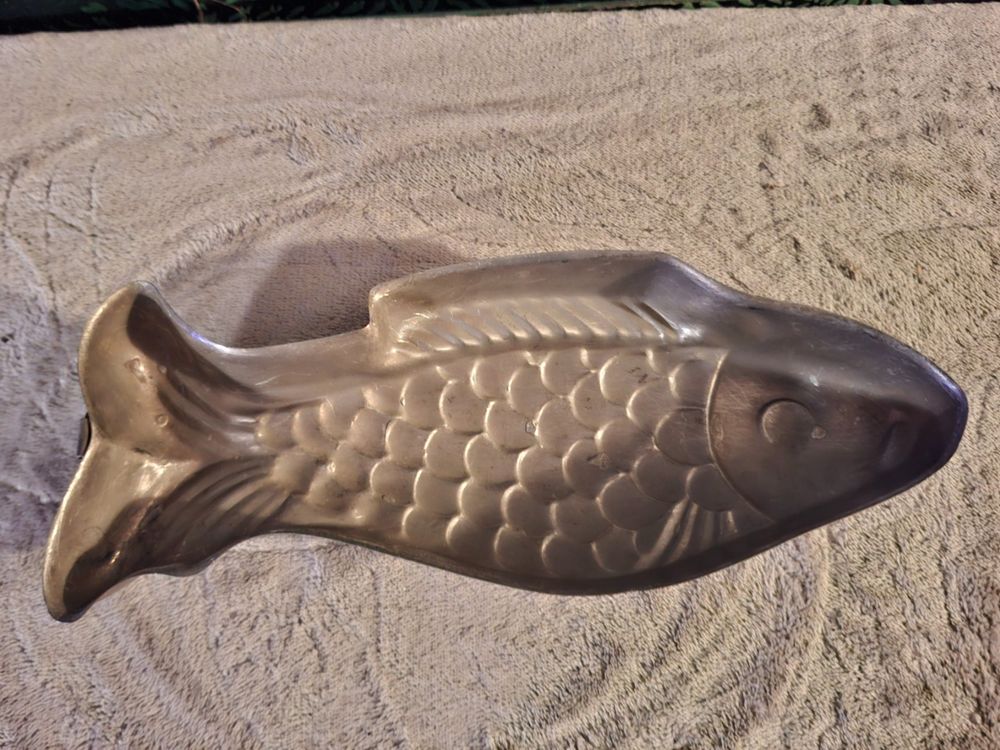 Fisch-Backform aus Metall, antik,Vintage Deko, Sammlerstück (Gebraucht ...
