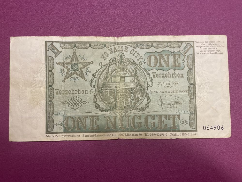 Billet No Name City one nugget (Gebraucht) in Bussigny für CHF 2 – mit ...