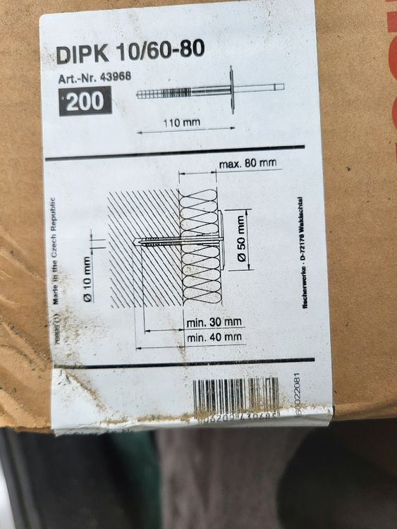 fischer Putzdübel DIPK 10/60 80 (Neu und originalverpackt) in ...