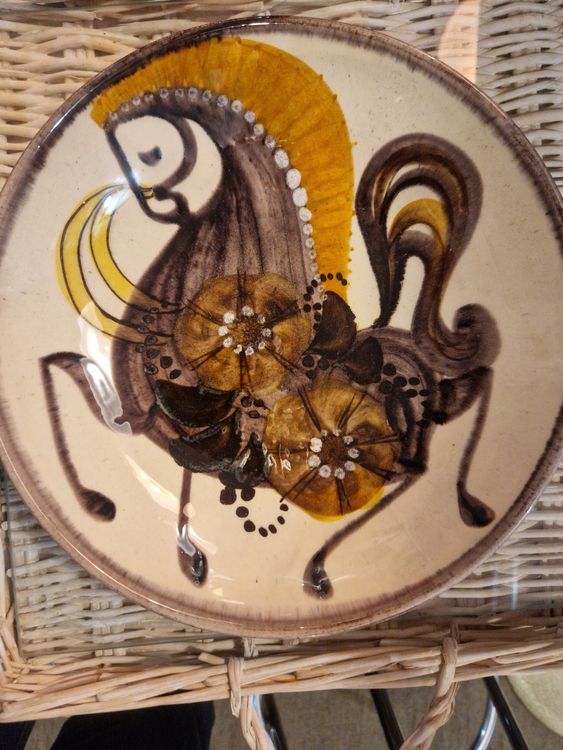 Vintage Keramik Teller mit Pferdemotiv, Willy Steinlin | Kaufen auf Ricardo