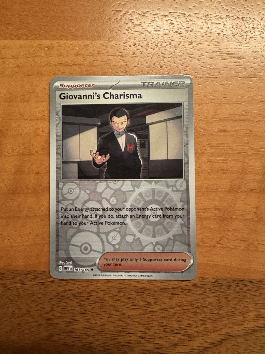 Pokemon MEW 151 EN Giovanni‘s Charisma 161/165 Reverse Holo (Neu ...