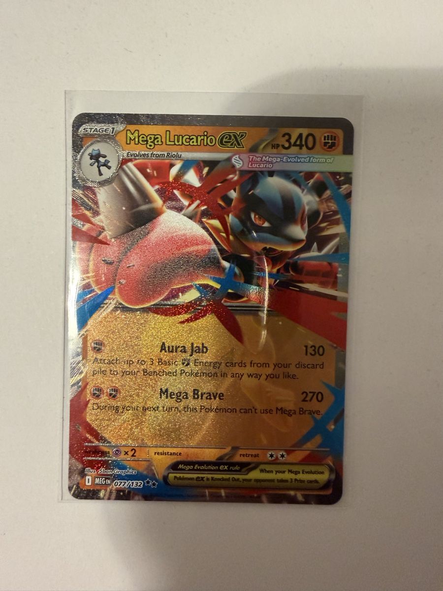 Mega Lucario EX Pokémon Card - EN - 077/132 (Neu (gemäss Beschreibung ...