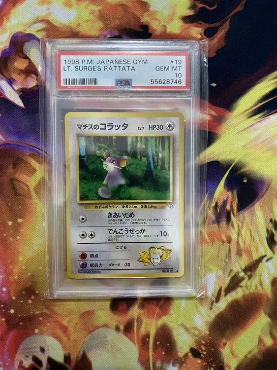 Pokemon JAPANESE GYM LT. SURGE’S RATTATA PSA 10 (Neu und ...