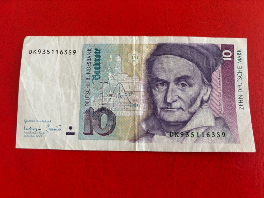 10 DM Schein Carl F. Gauss 1993, Sammlerstück, sehr schön | Kaufen auf ...