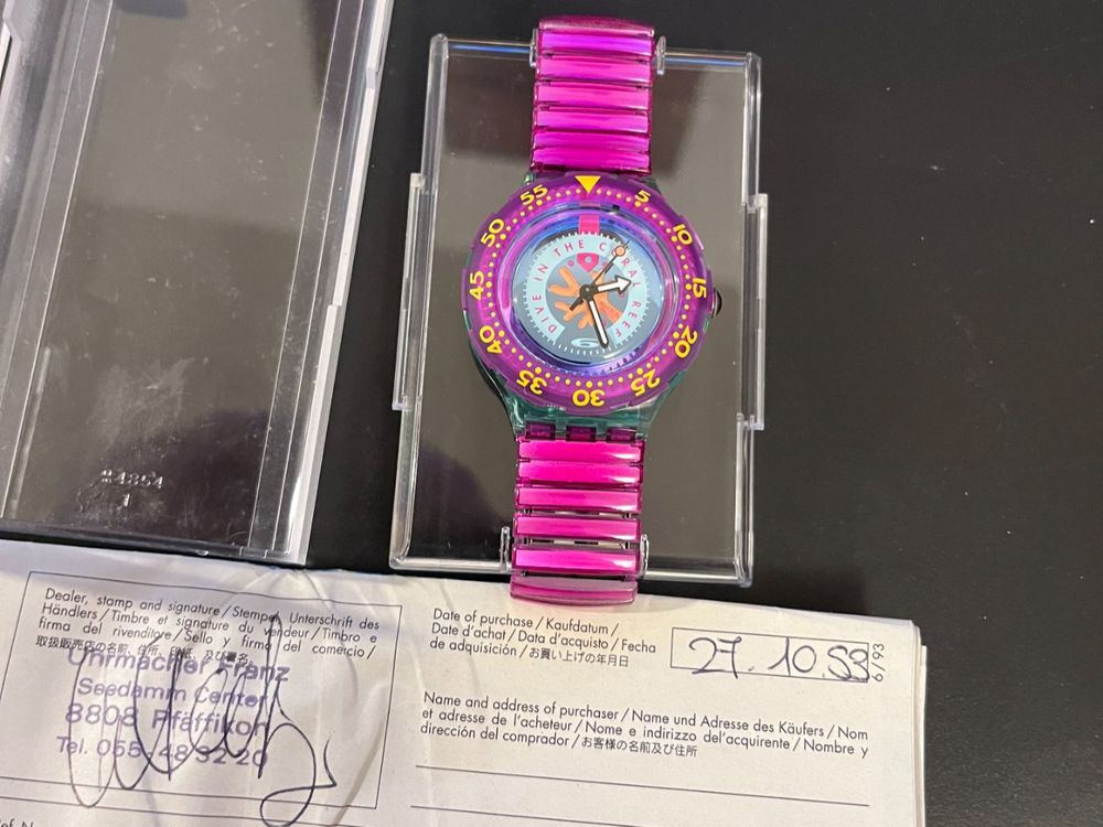 Swatch Scuba 200 (SDG102 / SDG103) Cherry Drops (Gebraucht) in Allschwil für CHF 30 – mit ...