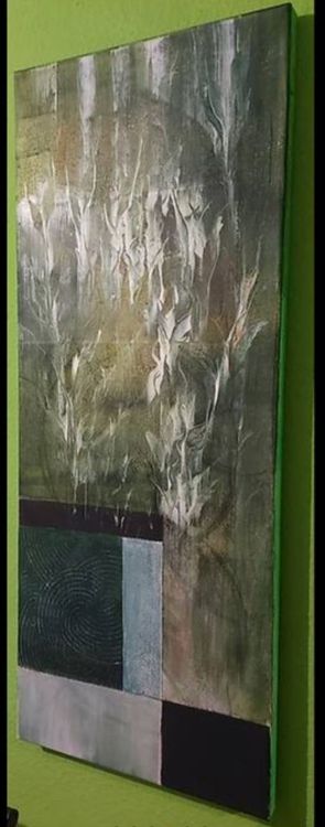 Bild, Grüntöne, modern,Unikat von mir selbstgemalt 40×100 (Neu (gemäss Beschreibung)) in Riehen ...