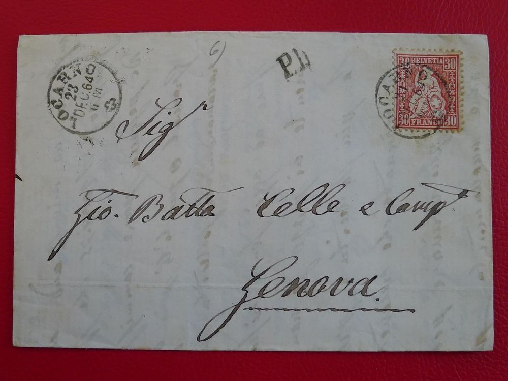 1864: Nr.33, fehlerfrei auf Brief von LOCARNO, Kat: 150.-+ (Gebraucht) in Sursee für CHF 30 ...